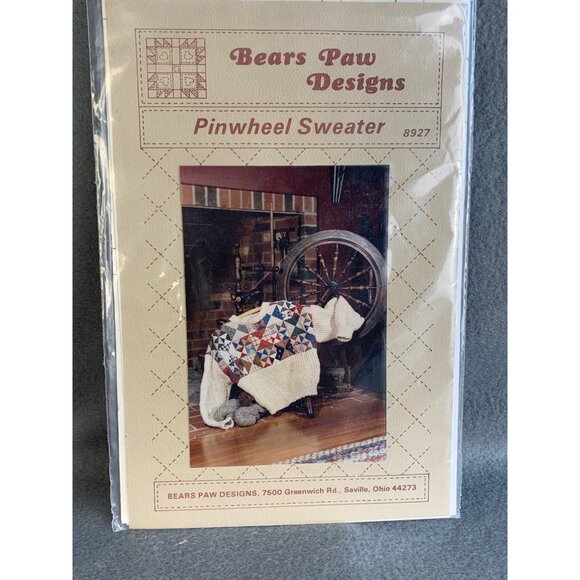 Other | Bears Paw Designs Pinwheel Sweater Sewing Pattern 8927 Knitting ...